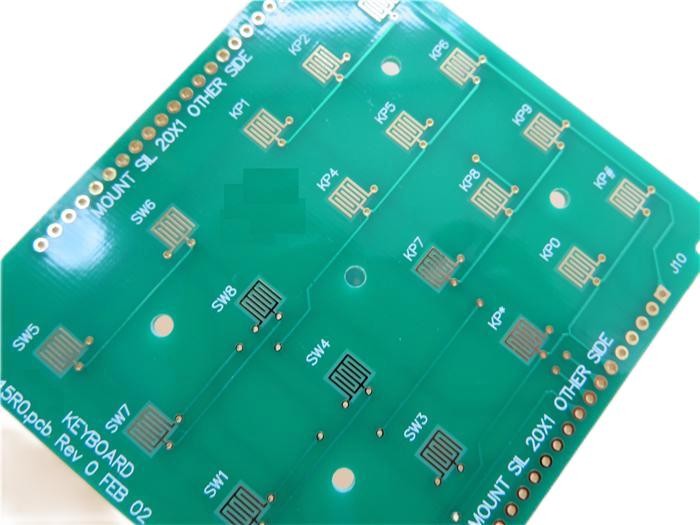 Keypad PCB Hard Gold Circuit Board Built On Tg170 FR-4 With Green ...